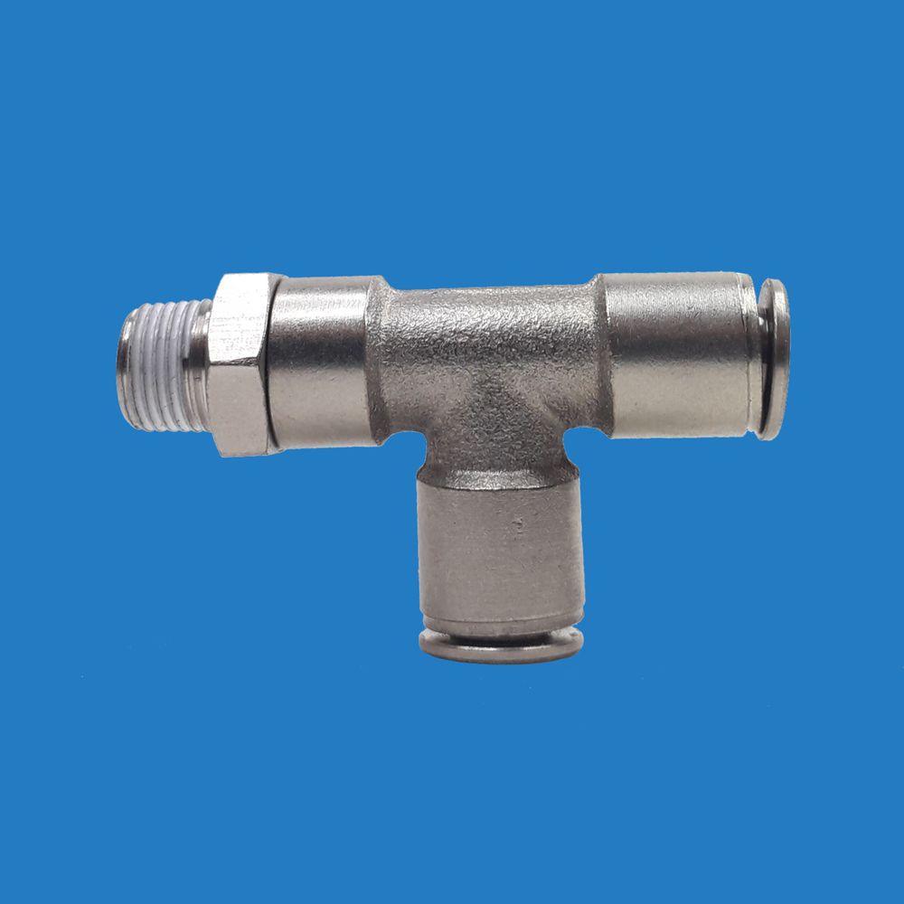 TEE MACHO LATERAL METALICO 1/4X06 NPT - conecfit